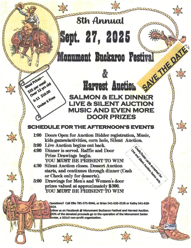 8th Annual Monument Buckaroo Festival & Harvest Auction – Grant County ...