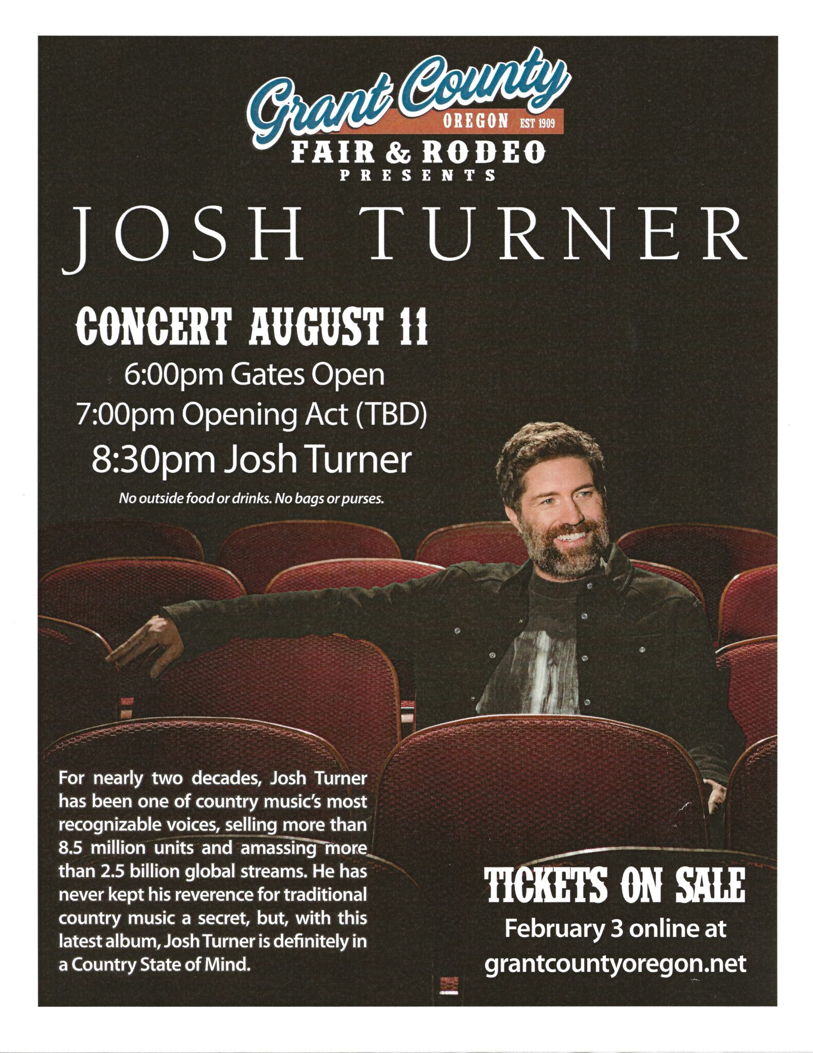 Grant County Fair Concert – Josh Turner – Grant County Oregon Chamber ...